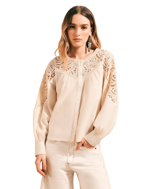 Blusa Rapsodia manga larga para mujer 1