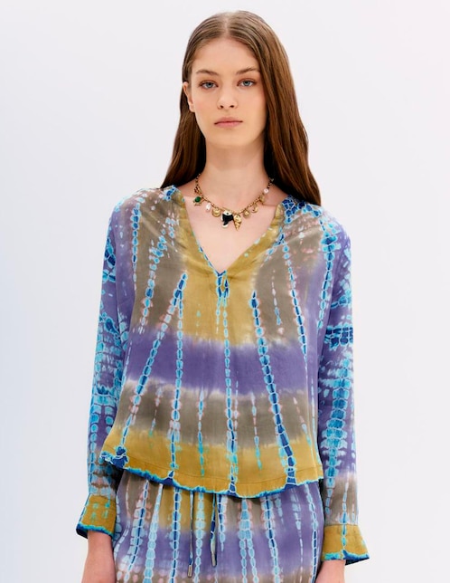 Blusa Rapsodia manga larga para mujer 1