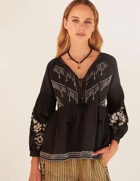 Blusa Rapsodia manga larga corte regular estampado diferentes diseños