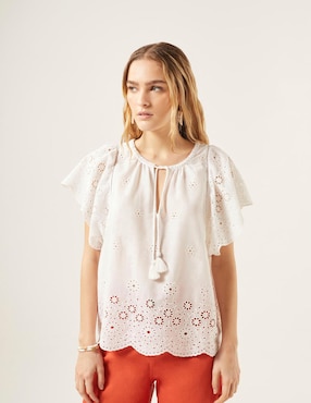 Blusa Rapsodia manga corta para mujer