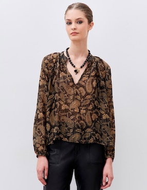 Blusa Rapsodia manga larga para mujer